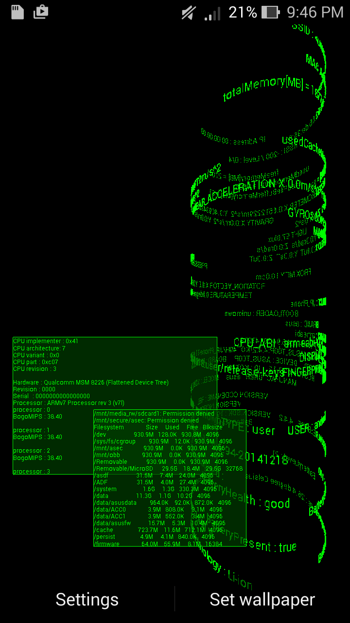 Systeminfo 3D Live Wallpaper - App on Amazon Appstore