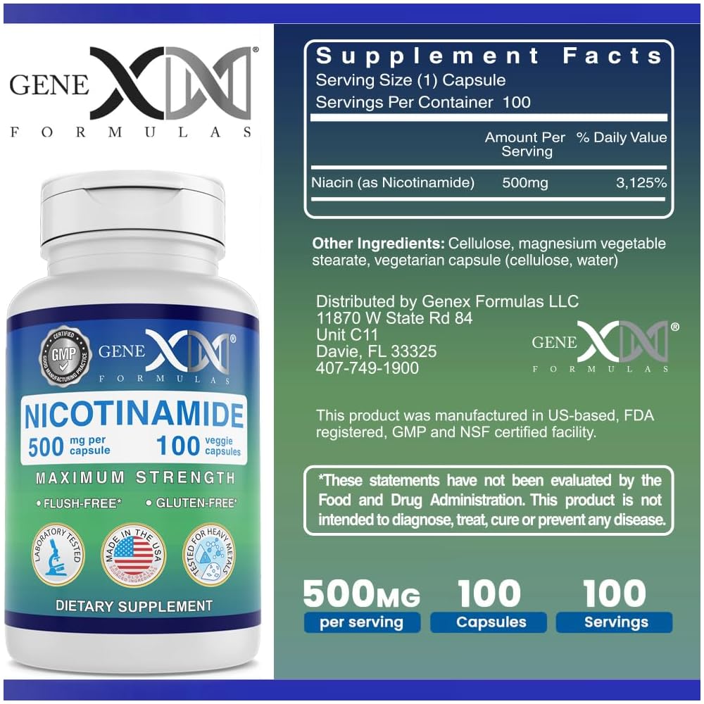 Genex Formulas - Nicotinamide 500mg Vitamin B3 Flush Nepal | Ubuy