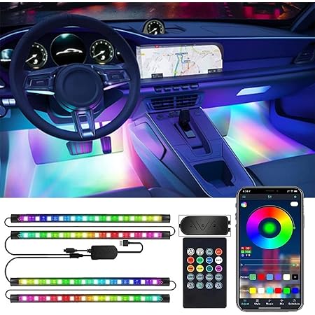 Luces LED para Carro, Luz LED para Auto RGB De 48 Coche Interior con 8 ...