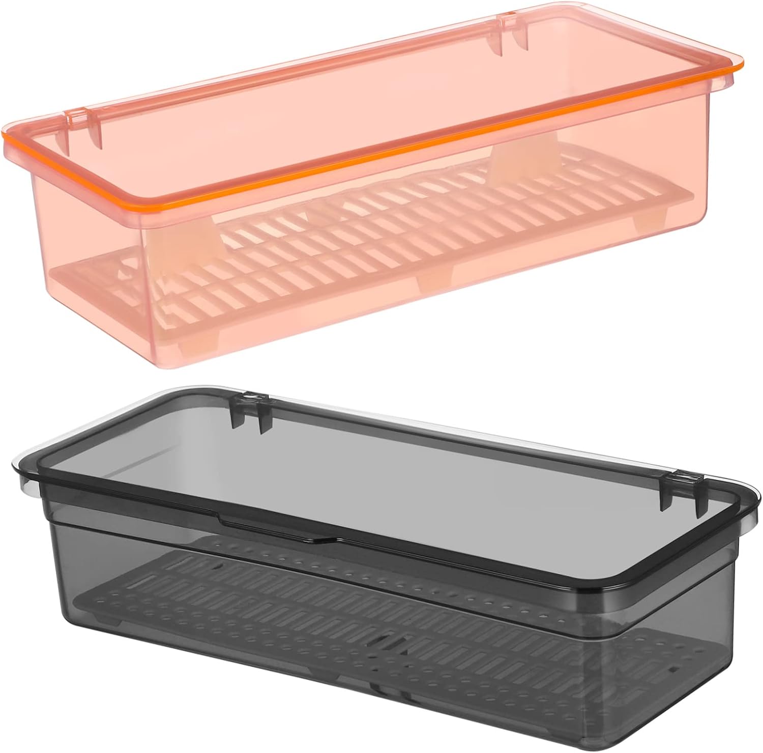 Amazon.com - FUNOMOCYA 2Pcs Plastic Flatware Trays with Lid Cutlery ...