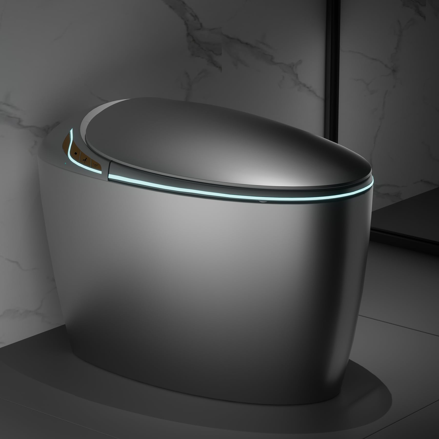 WinZo Luxury Smart Toilet With Bidet Seat, Elongated Egg Shaped Modern ...