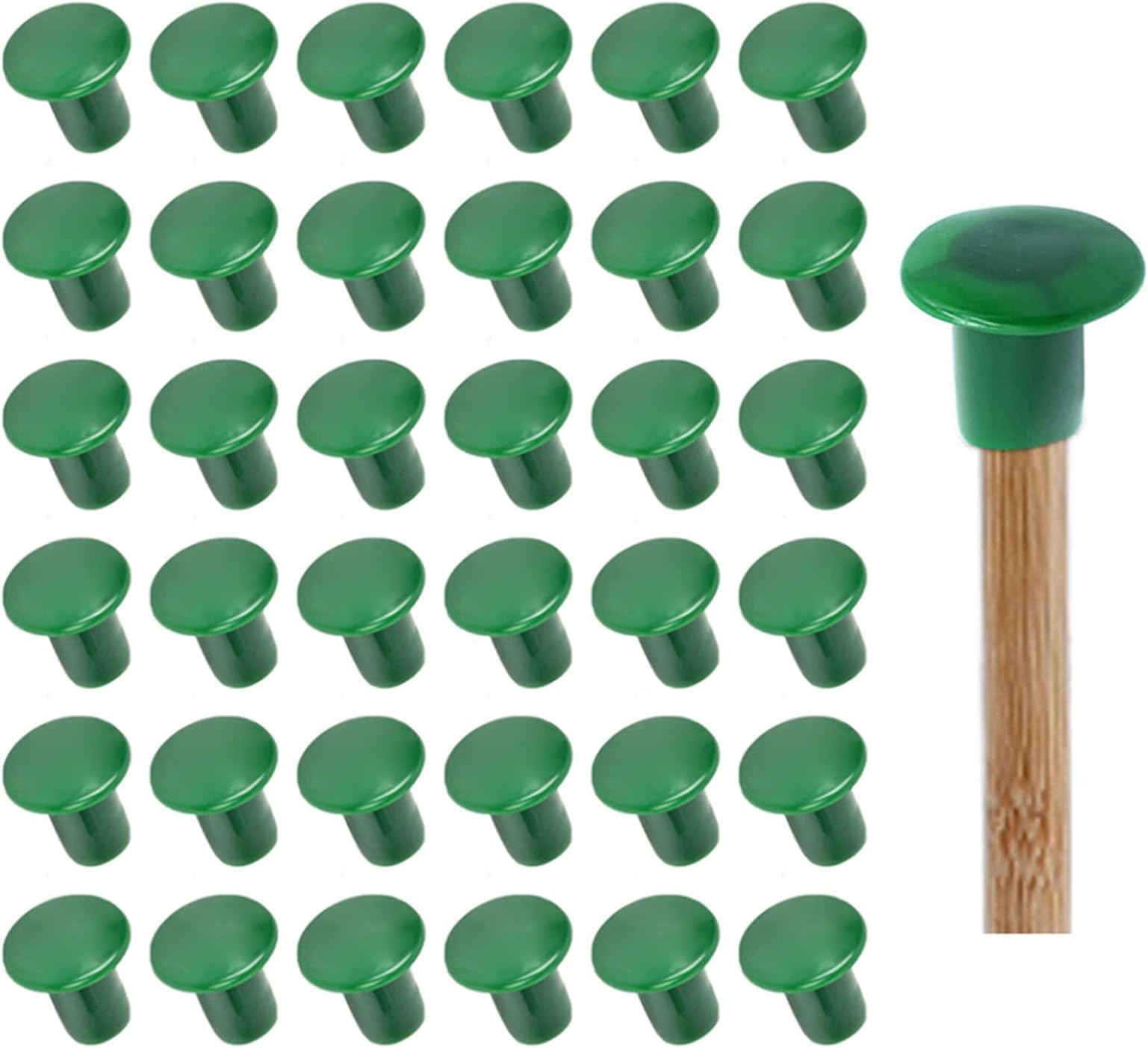 Cane Caps 30 Pcs Green Rubber Garden Bamboo Cane Topper Protectors ...