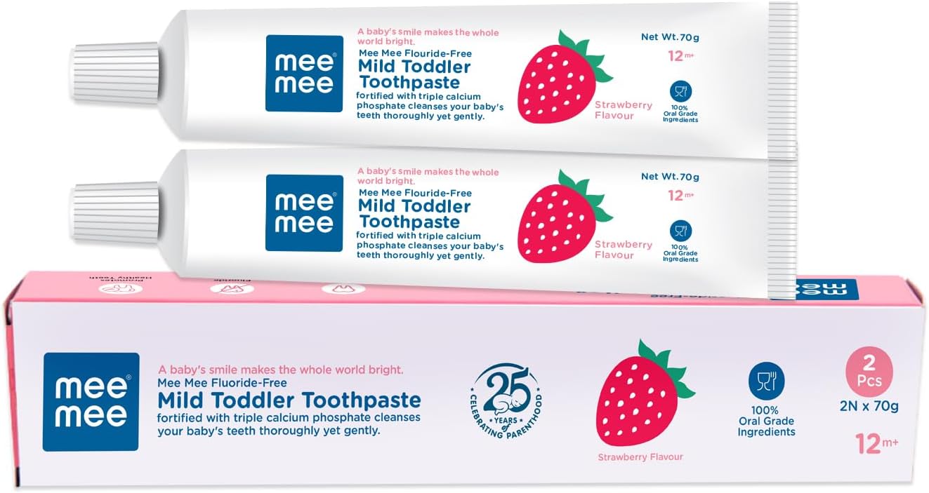 Mee Mee Fluoride-Free Baby Toothpaste for Kids & toddlers,Fortified ...