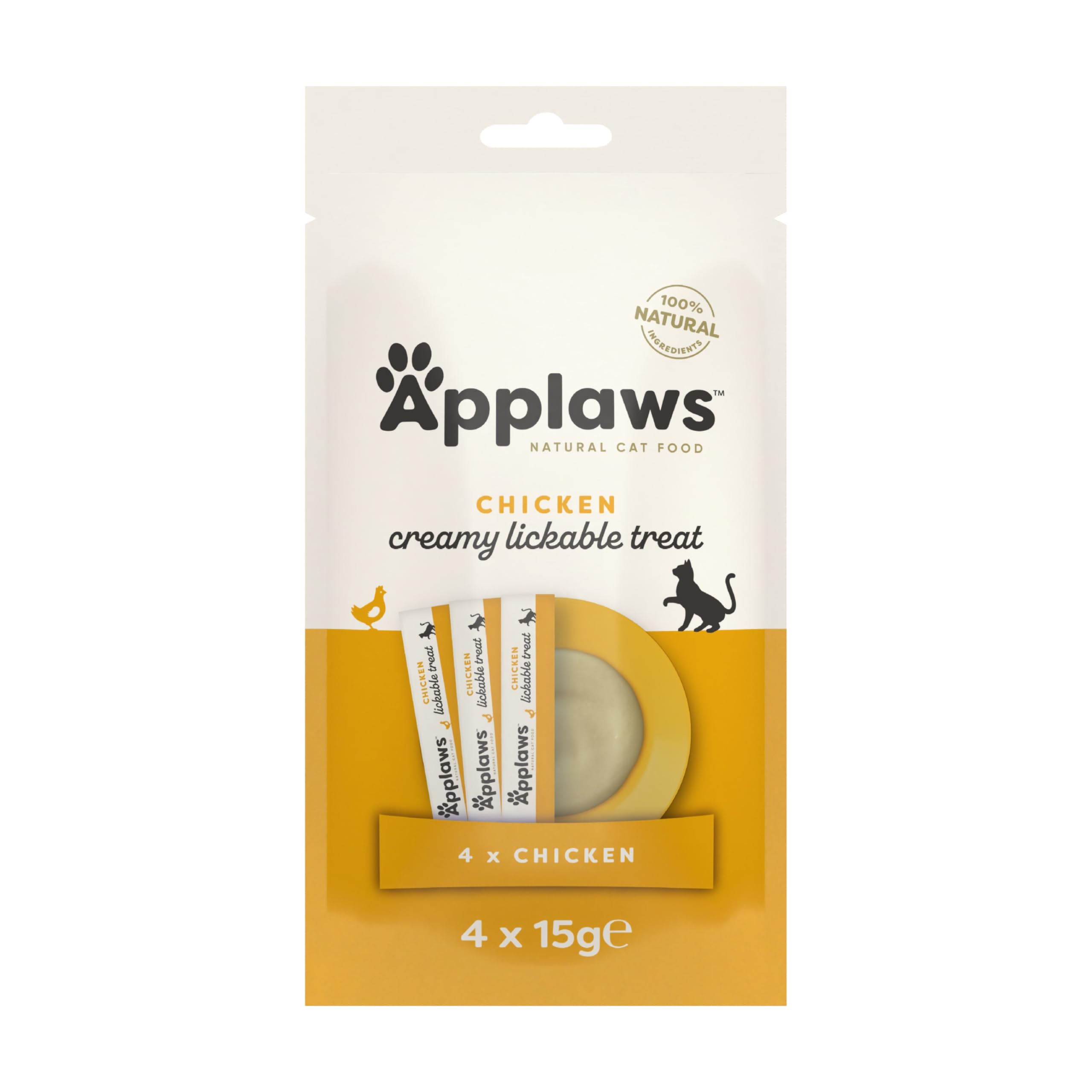 Applaws 100% Natural Creamy Lickable Cat Treats, Grain Free Chicken ...