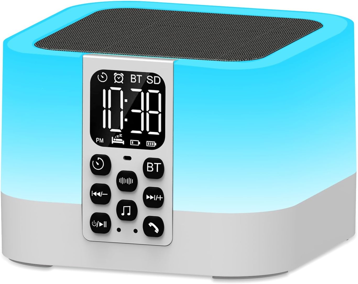 Amazon.com: Night Light Bluetooth Speaker, Sound Machine Alarm Clock ...