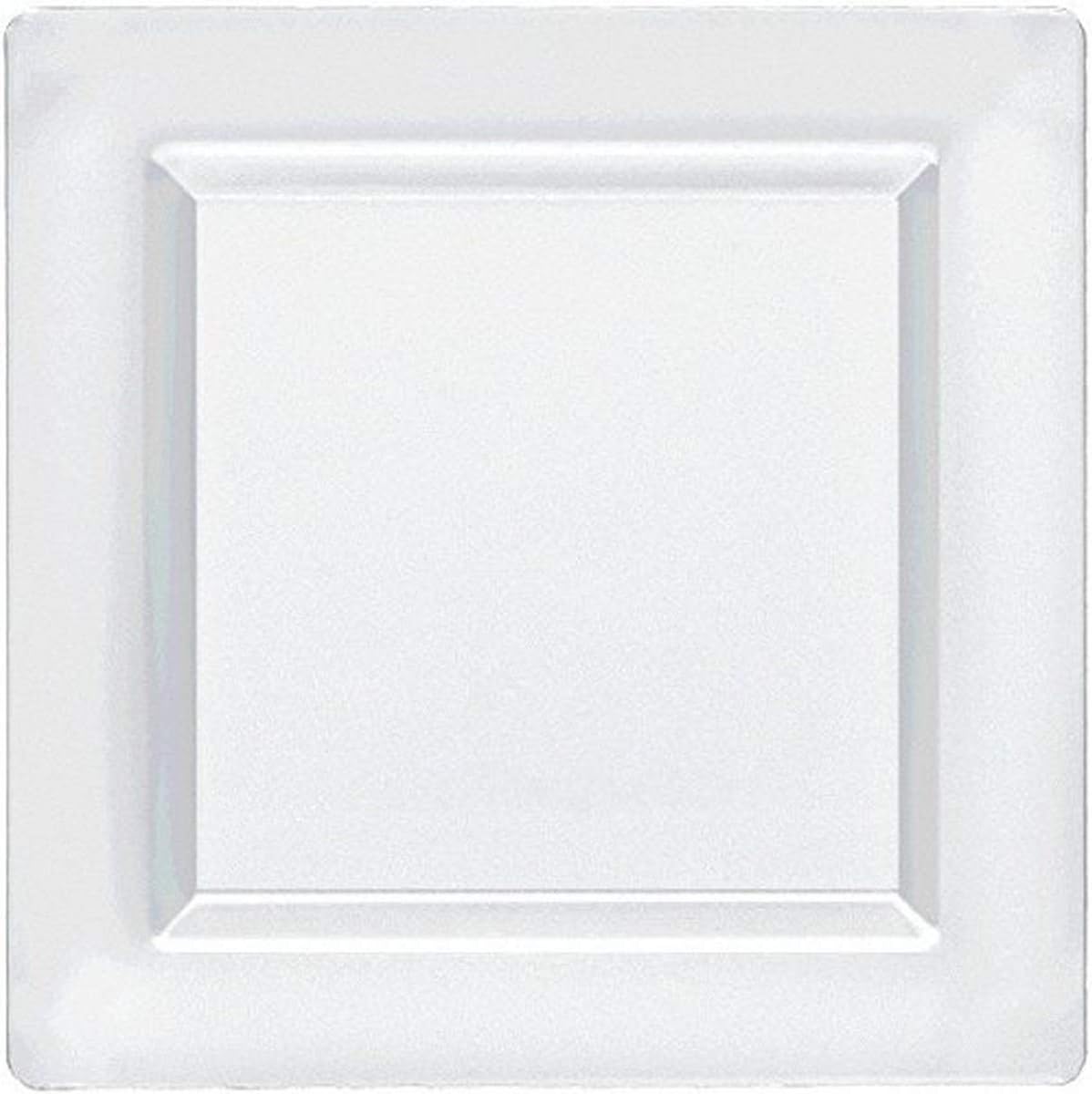 Amazon.com: Amscan Clear Premium Plastic Square Plates, One Size ...
