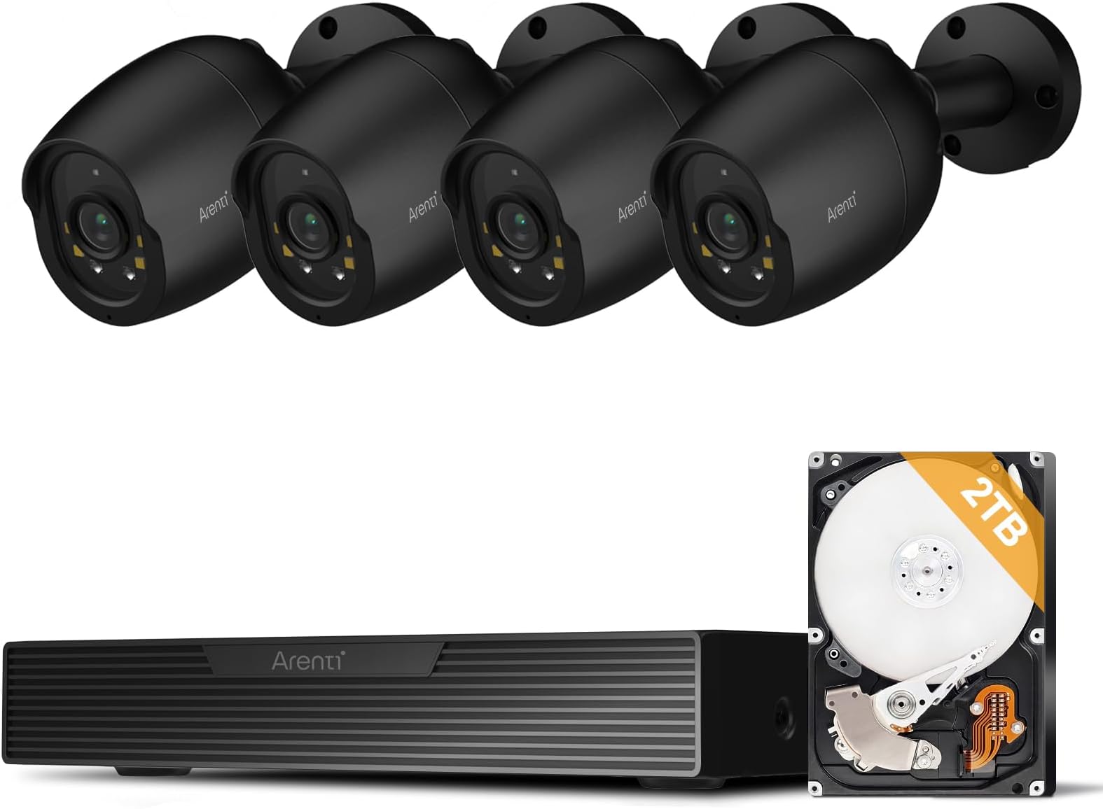 Amazon.com : ARENTI 5MP PoE Security Camera System, 4PCS 5MP Wired PoE ...