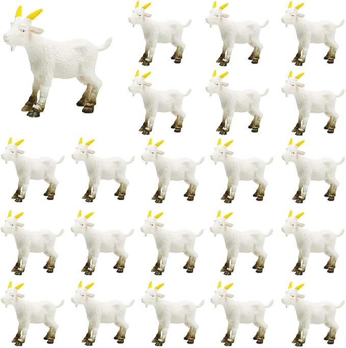 Amazon.com: 30 Pcs Miniature Goat Figurines Easter Cake Toppers, Mini ...