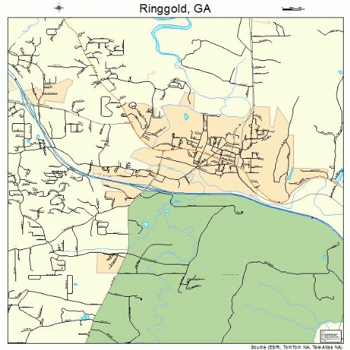 Large Street & Road Map of Ringgold, Georgia GA - Printed poster size ...