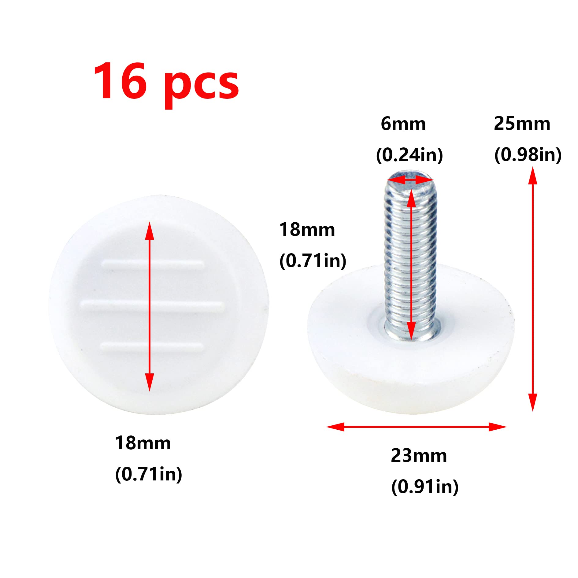 Snapklik.com : 16 Pack M618mm Furniture Lvelers,Table Leg Levelers ...