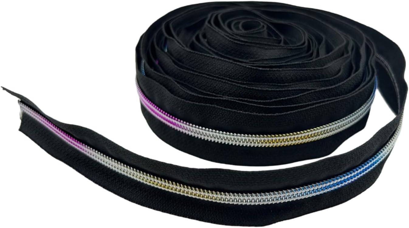 Amazon.com: KOTAIFA #5 Black Zipper Tape by The Yard 10 Yards Nylon ...