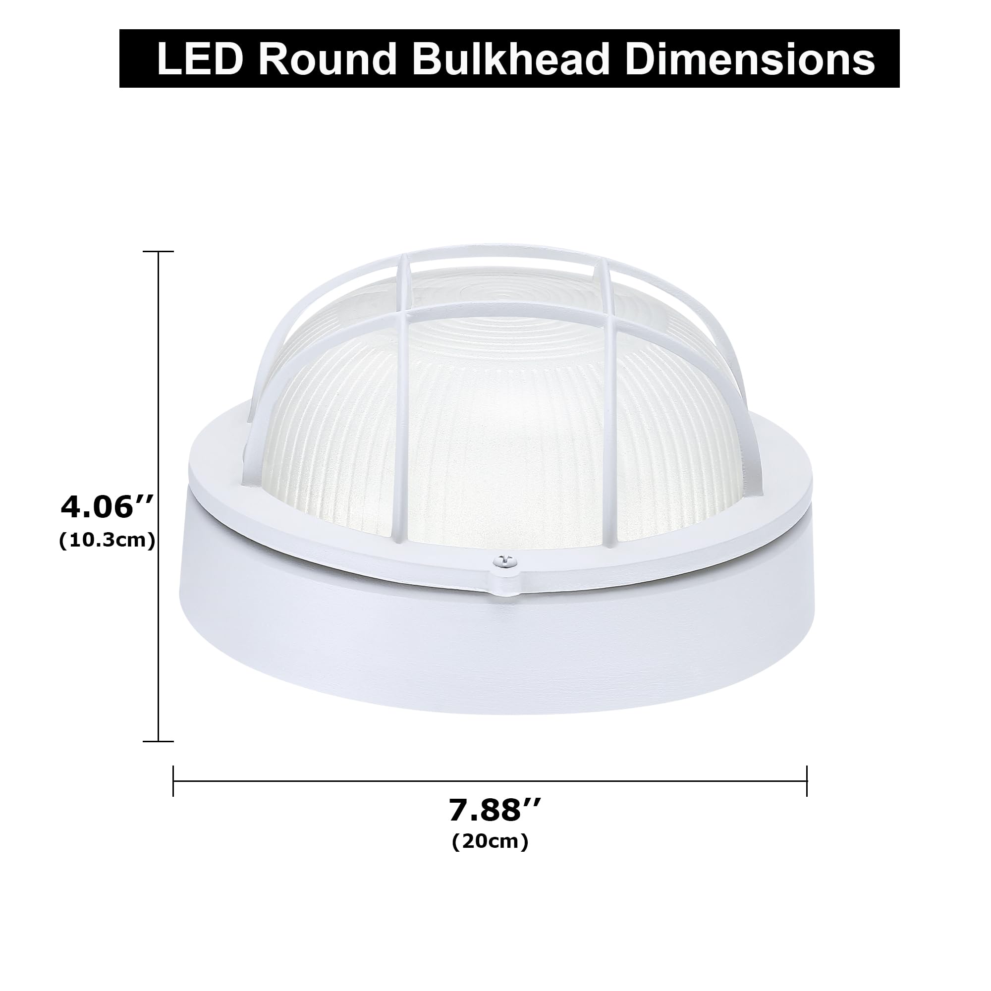 Snapklik.com : 8 Round LED Bulkhead Light, Outdoor Wall Lights Dimmable ...