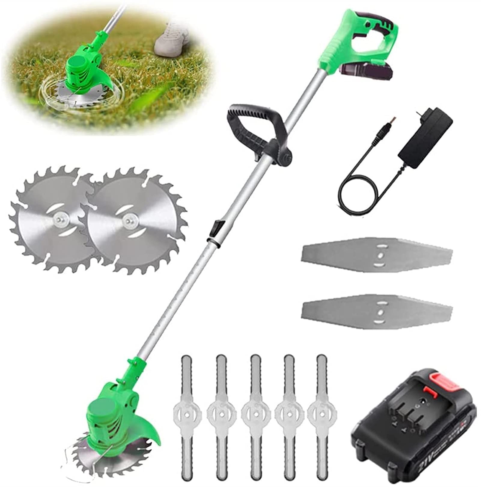 Buy Cordless Electric String Trimmer/Edger Battery Powered Weed Grass ...