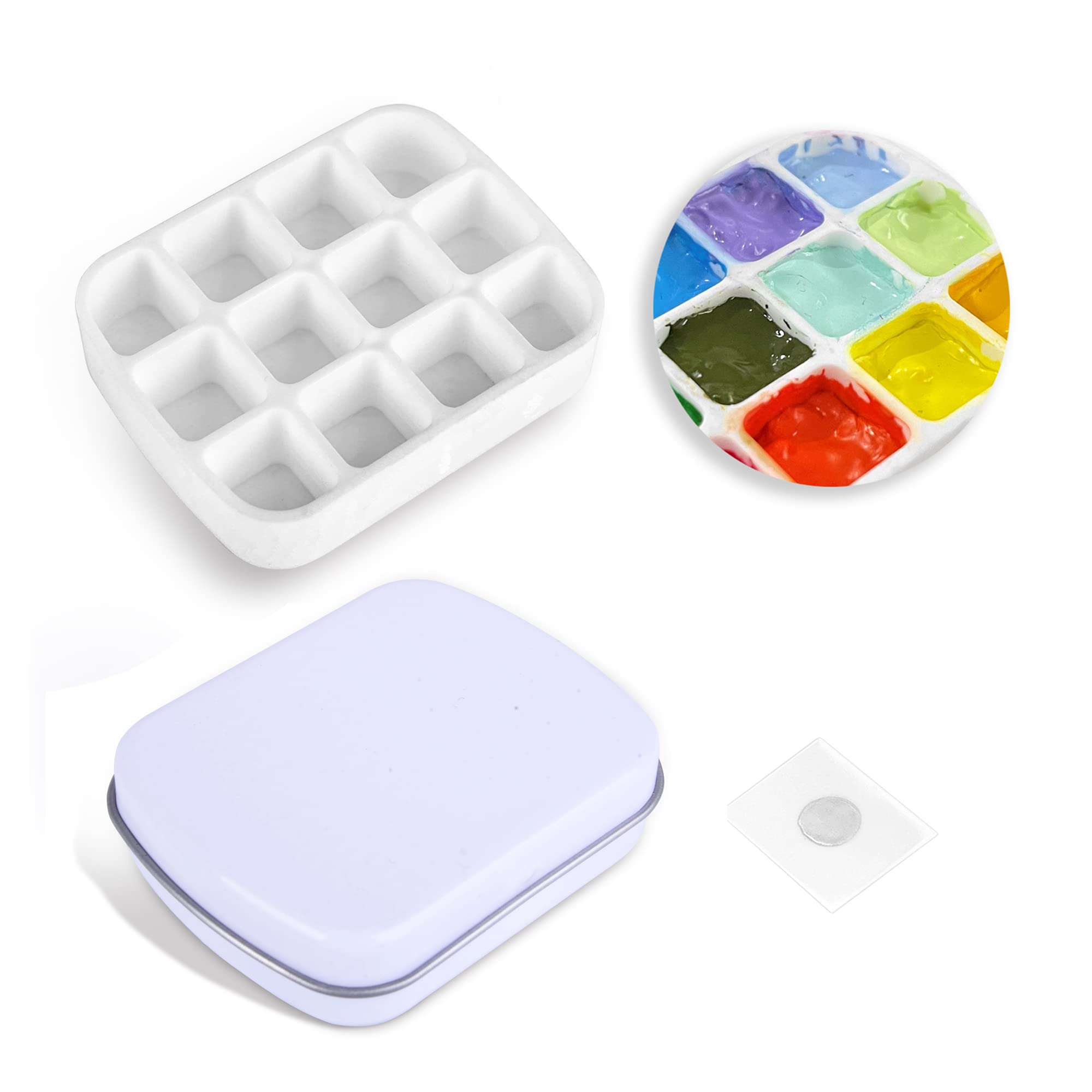 Snapklik.com : Small Tiny Mini Tin Box 12 Wells Empty Watercolor ...