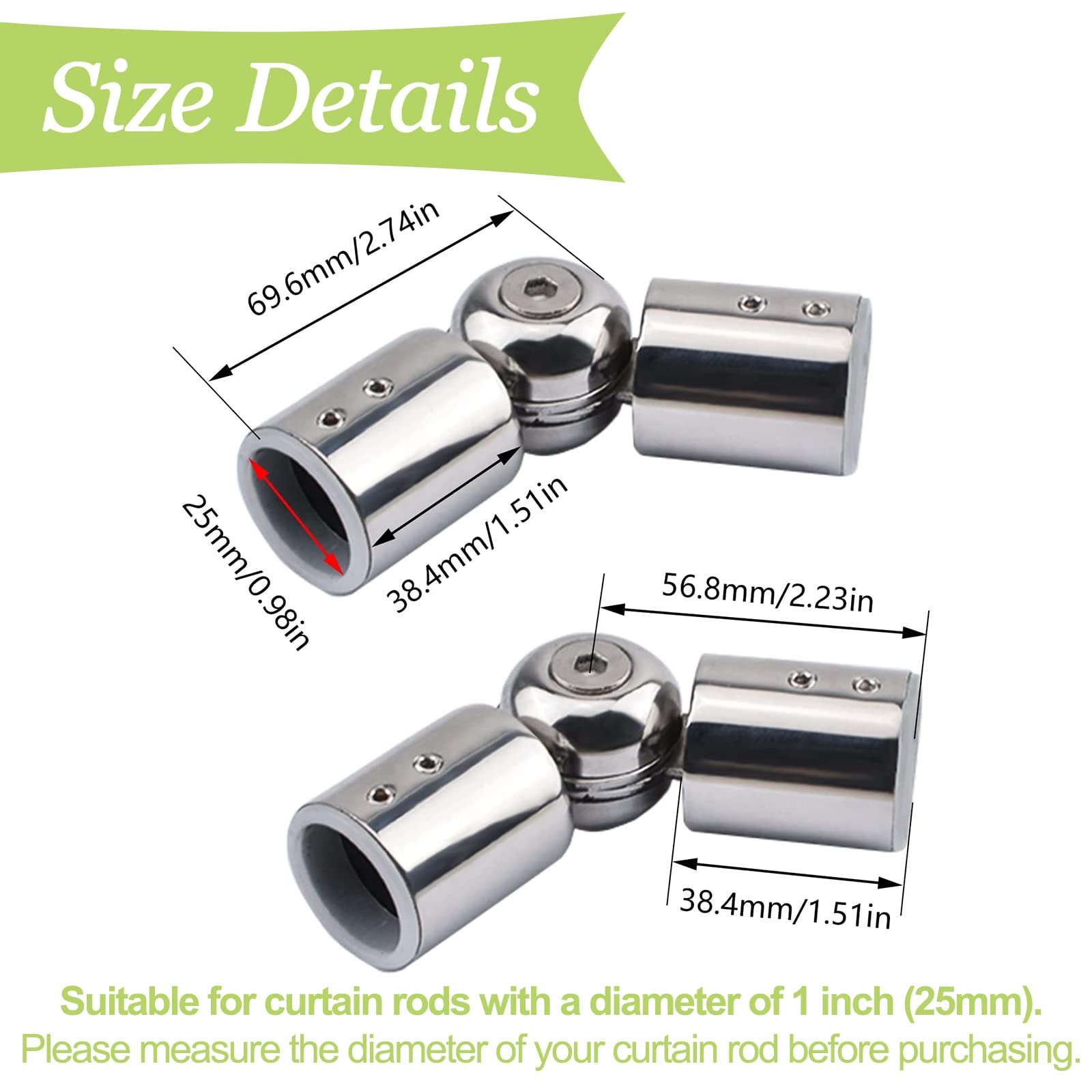 Curtain Rod Connectors Connector Metal Butt Joint