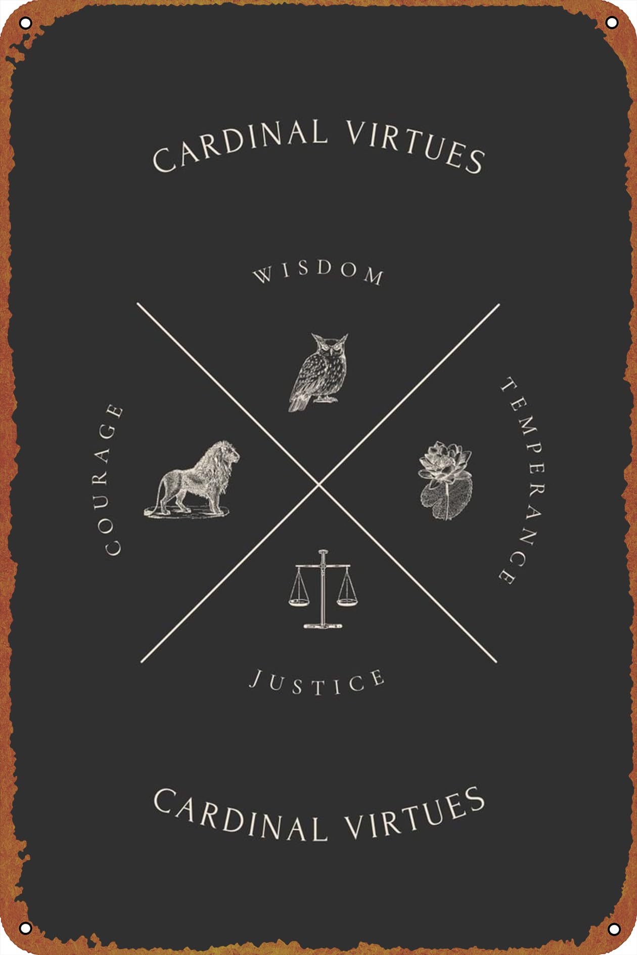 Amazon.com: Cardinal Virtues Black Tin Sign Retro Metal Movie Poster ...