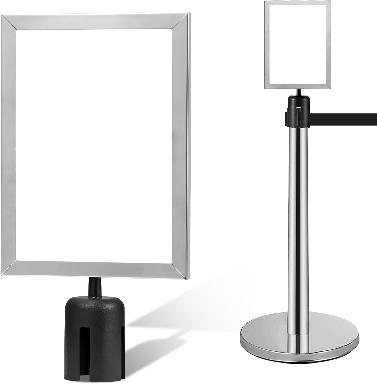 Amazon.com: HABUTWAY Stanchion Sign Holder 8.5''x 12'', Stainless Steel ...