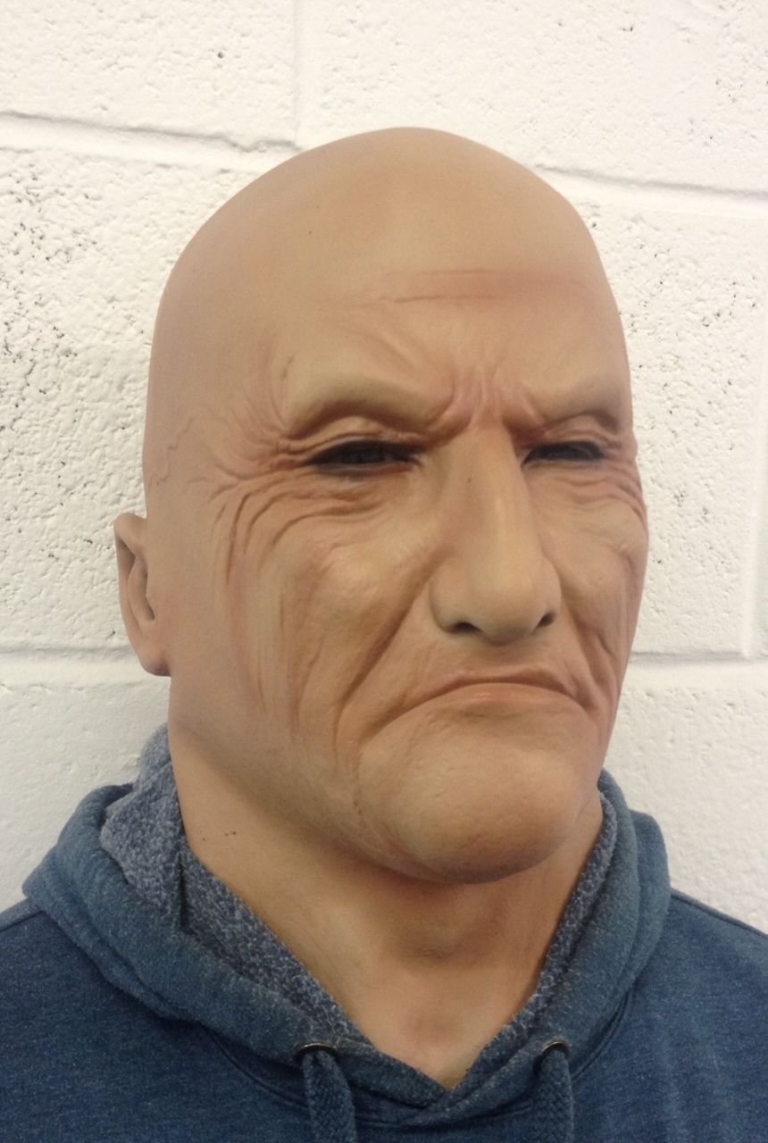 B-Creative Realistic Man Latex Mask Old Male Disguise Halloween Fancy ...