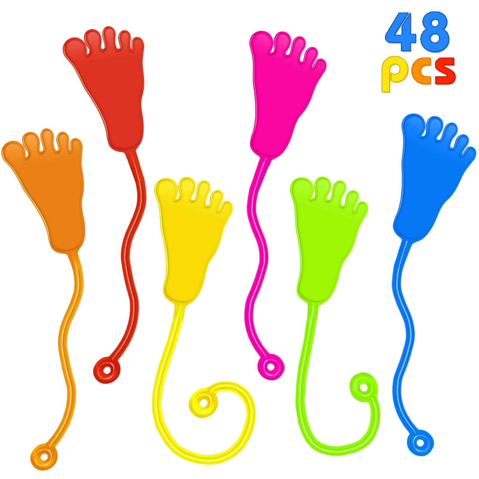Amazon.com: 48PCS Sticky Hands Bulk Kids Party Favors Foot Shape ...