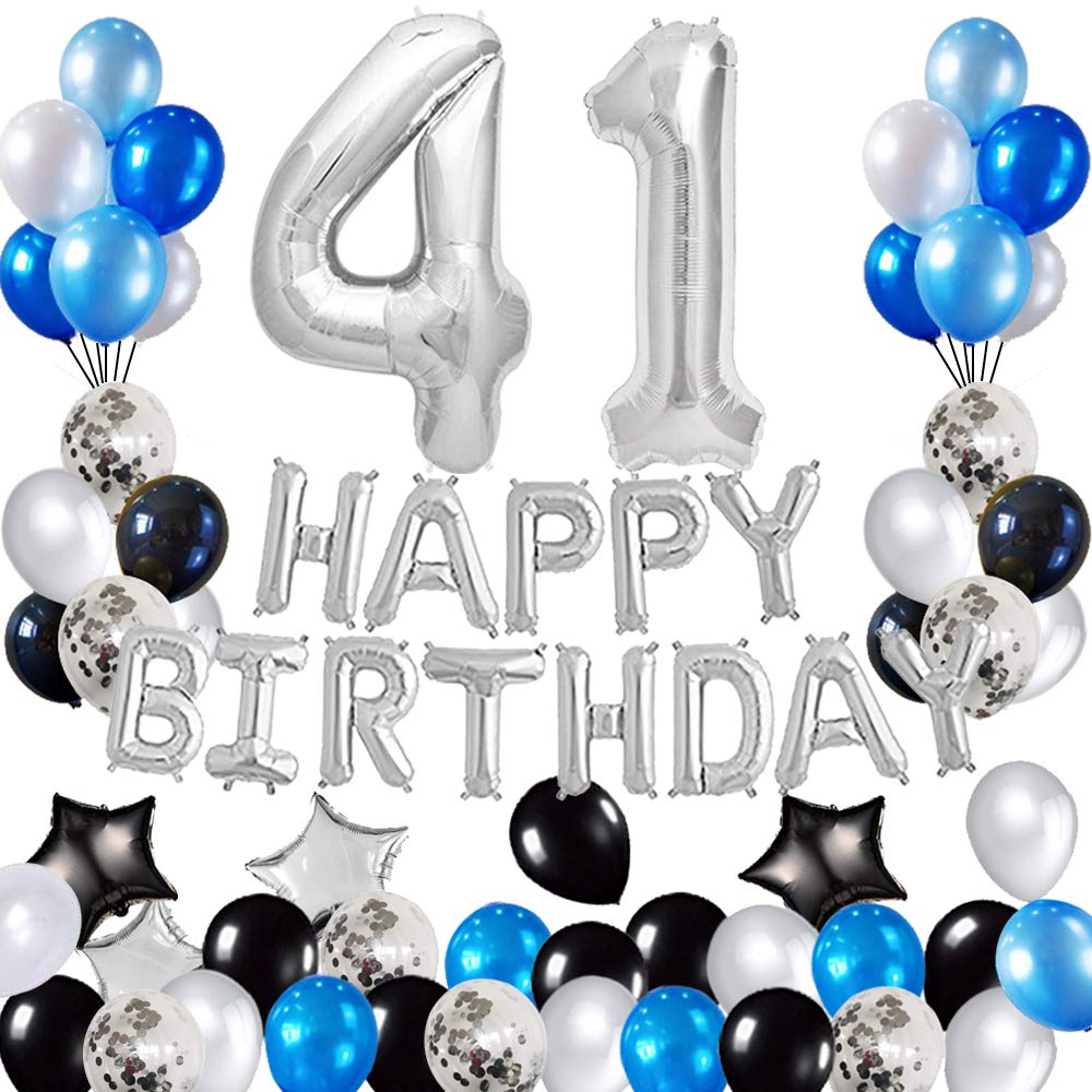 Amazon.com: Risehy 41st Birthday Decorations Birthday Party Supplies ...
