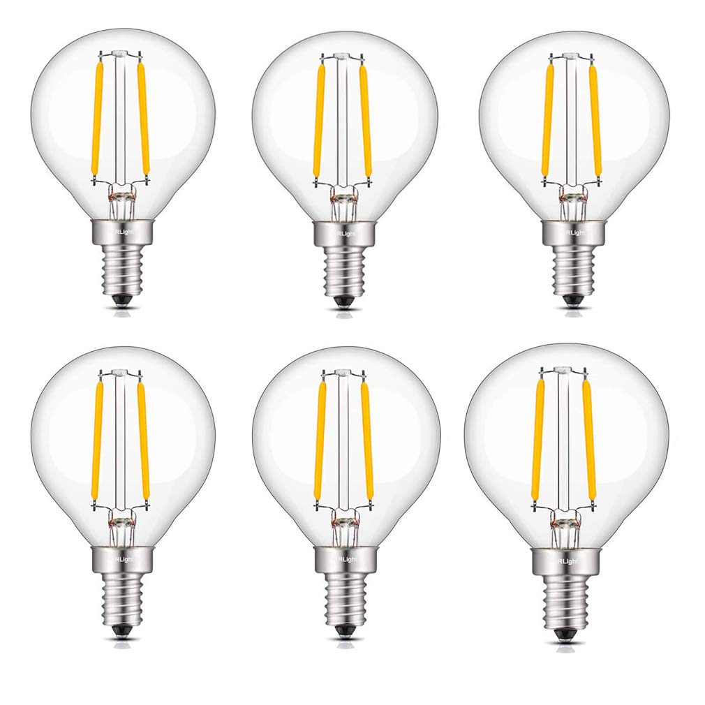 Lxcom Lighting G14 2W E12 LED Bulb G45 Globe Filament LED Edison Bulb ...