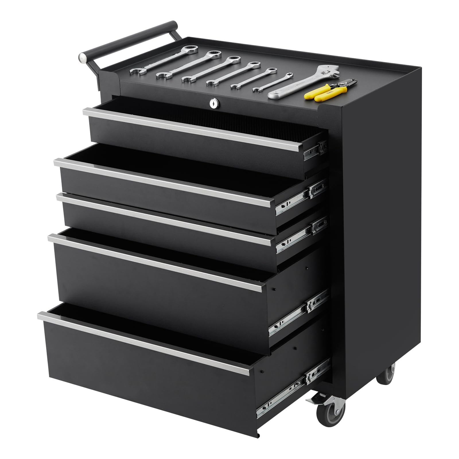 Amazon.com: Klysiora 5 Compartment Tool Box 5 Compartment Tool Cart ...