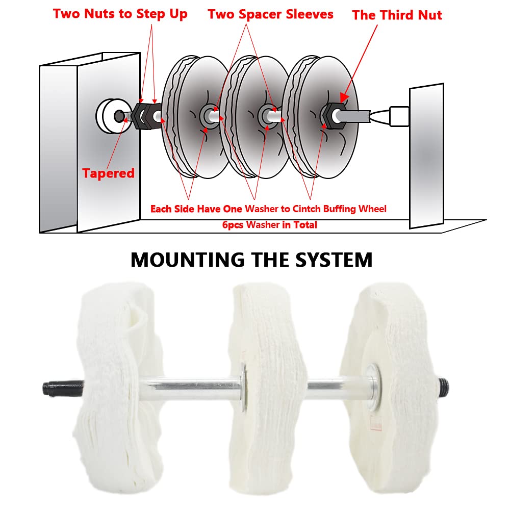 Snapklik.com : Wood Working 3-Step Lathe Buffing System 16" #2MT Mandrel