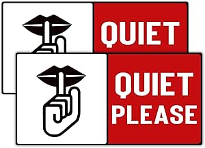 Amazon.com: 2PCS Quiet Please Sign Sticker, Self Adhesive Durable ...