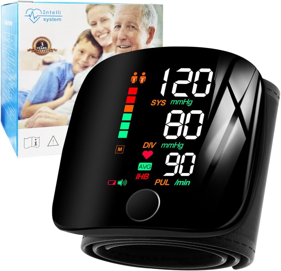 Amazon.com: Blood Pressure Monitor Automatic Wrist Machine Large ...
