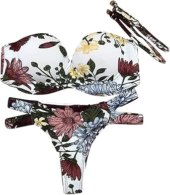 Morran Damen Push up Bikini Set Dunkle Farbe Geteilter Badeanzug ...