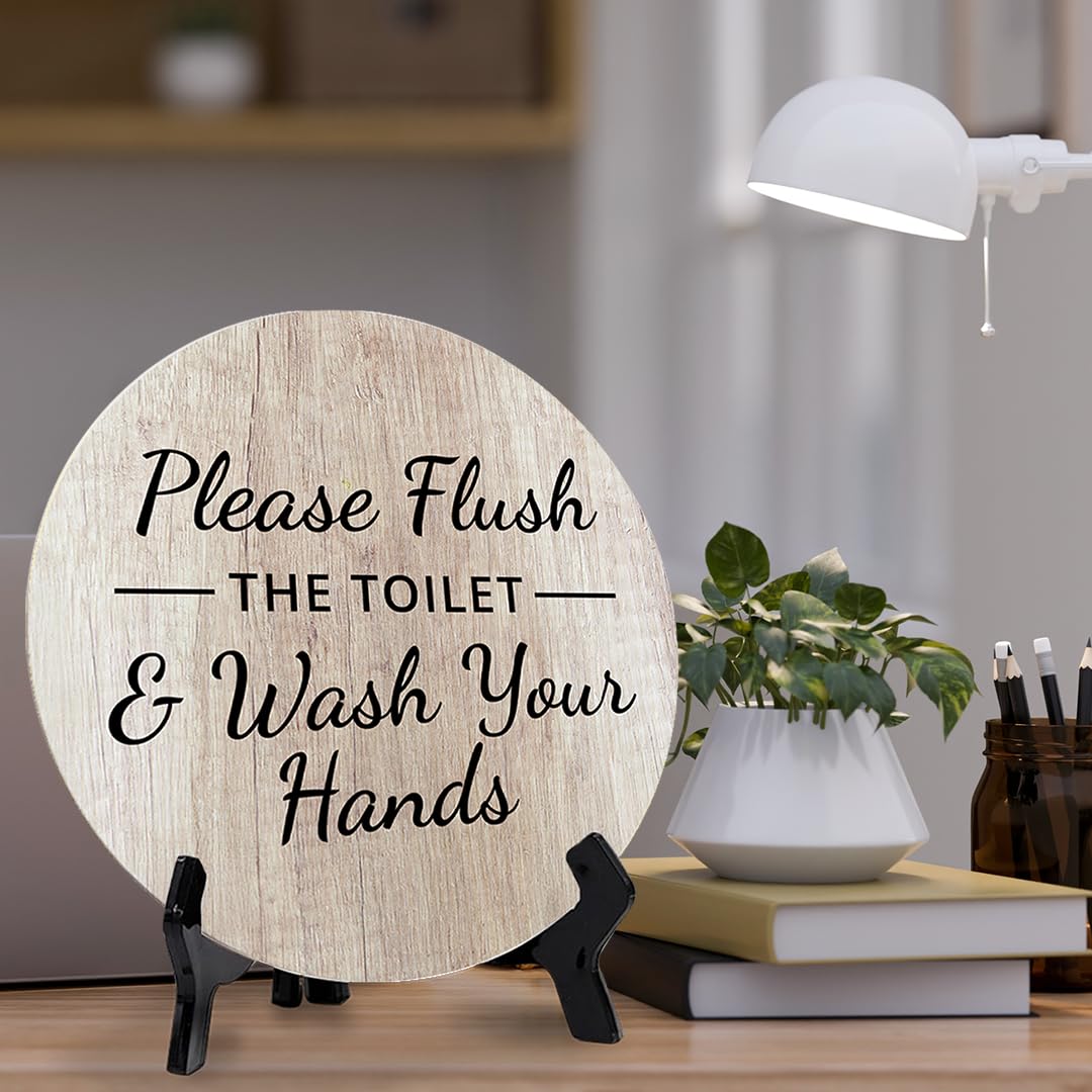 Snapklik.com : Round Please Flush The Toilet & Wash Your Hands, Washed ...