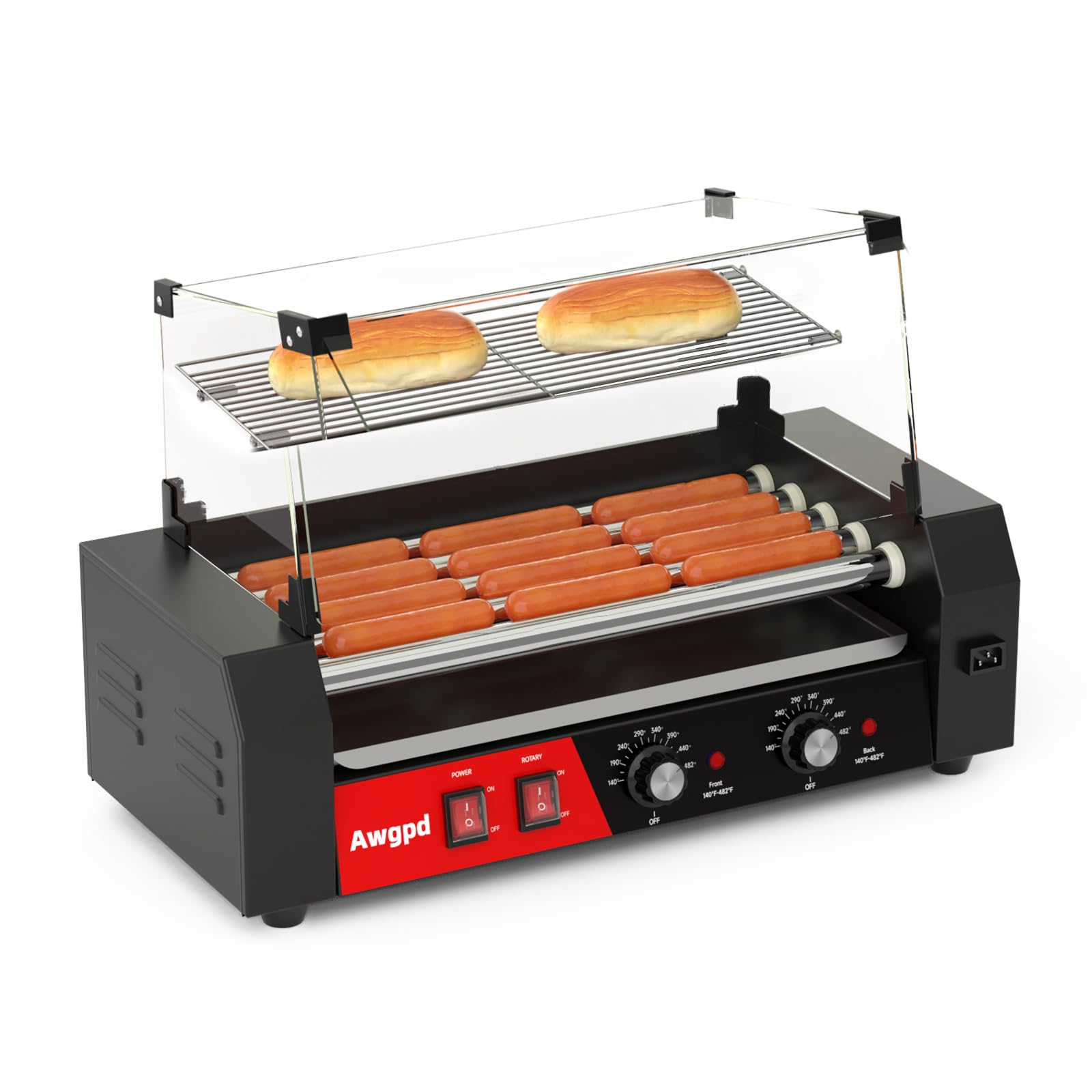 Amazon.com: Awgpd Hot Dog Roller Machine, 12 Hot Dog and 5 Non-Stick ...