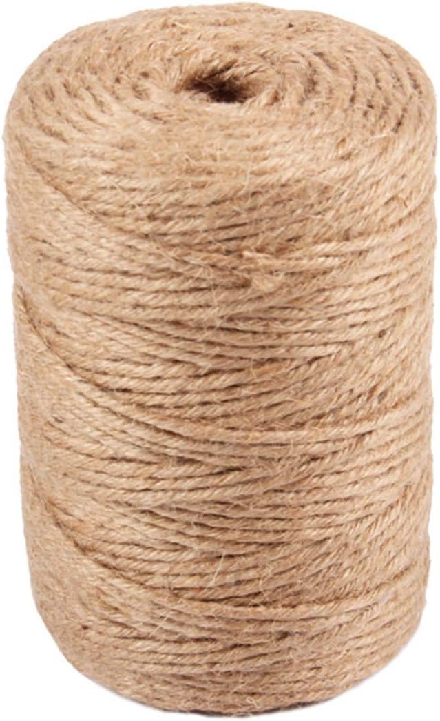 YMWALK 100Yards Jute Twine, 6Ply 3mm Thick Strong Natural Jute Rope ...