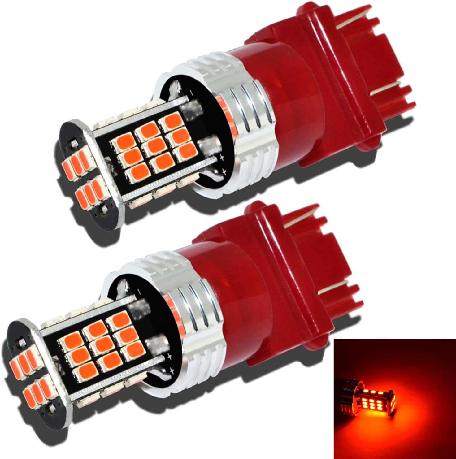 Amazon.com: Alla Lighting Super Bright 3156 3157 Red LED Bulbs 1000lms ...