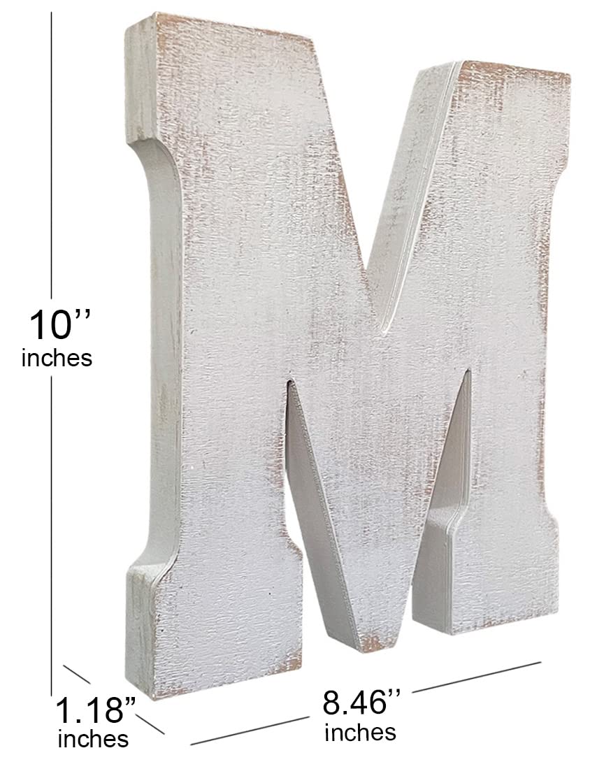 Snapklik.com : ABELOTS Large Wood Letter Distressed White Wash Alphabet ...