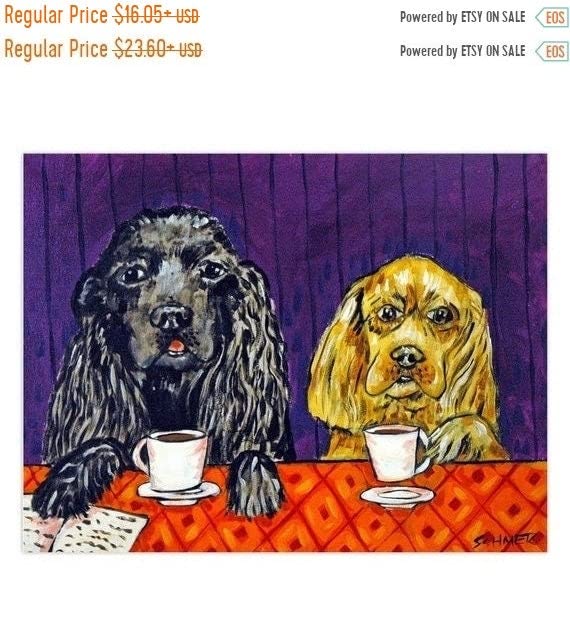 Amazon.com: On sale on sale Cocker Spaniel Coffee Card Note Card ...