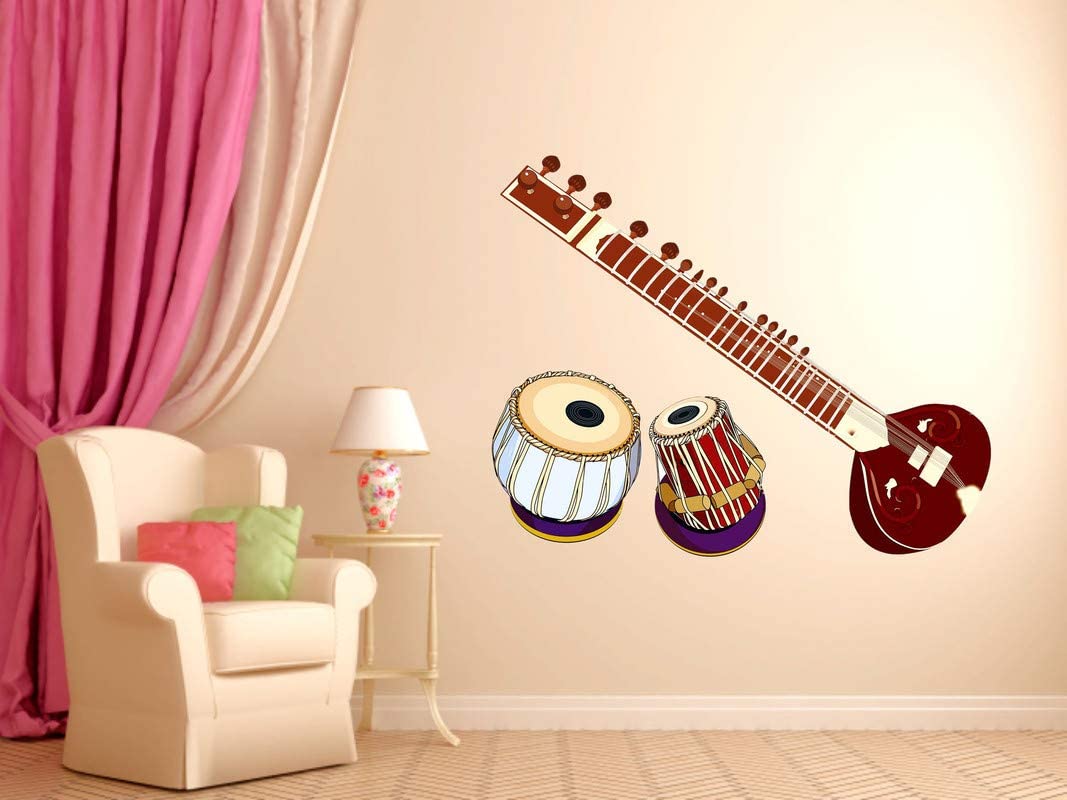 Techgifti Musical-Instruments Wall Sticker for Living Room, Bedroom ...