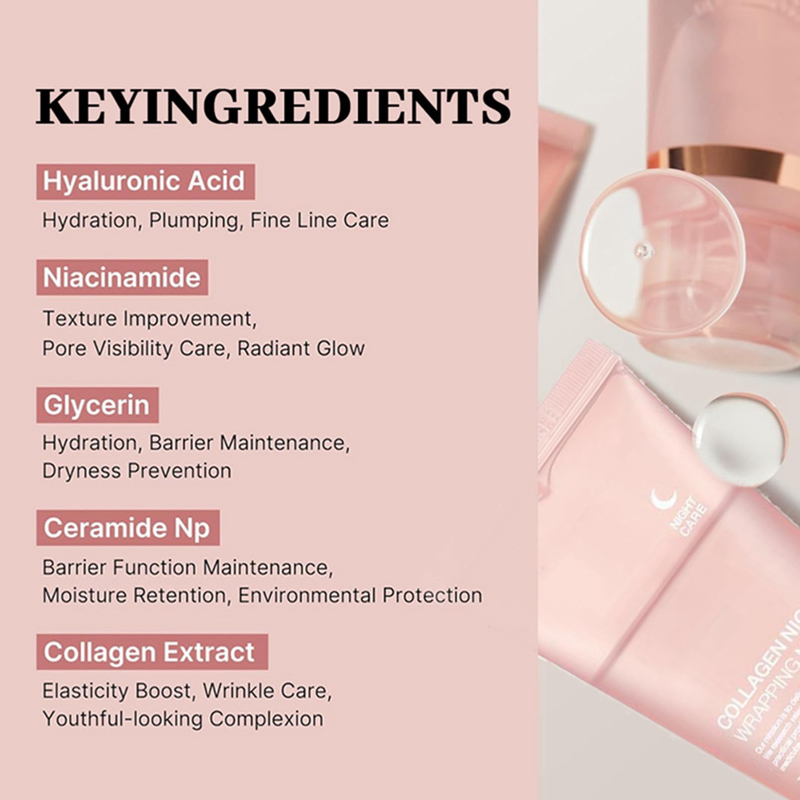 Collagen Night Wrapping Mask,Korean Collagen Overnight Wrapping Peel ...