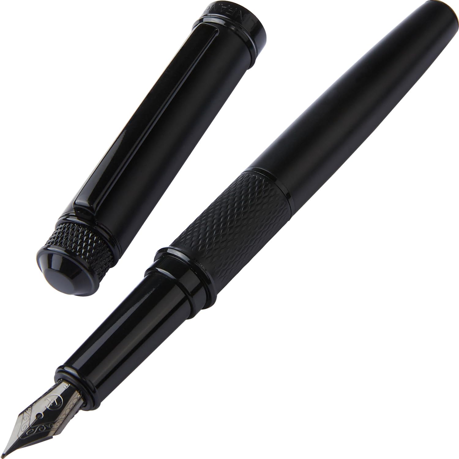 Amazon.com : LINFANC Matte Black Fountain Pen Fine Nib Elegant Design ...