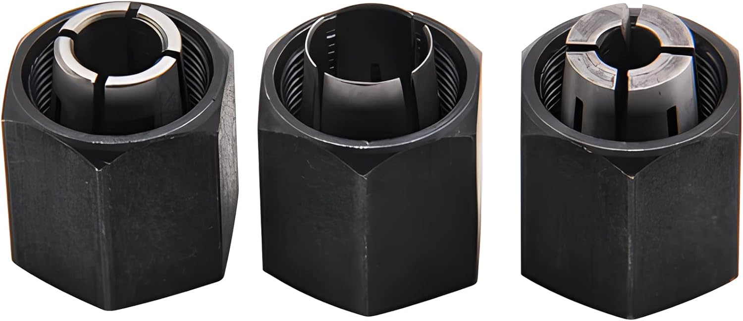 Thaekuns 3 Piece Router Collet Kit 2610906283 1/4",2610906284 1/2" and ...