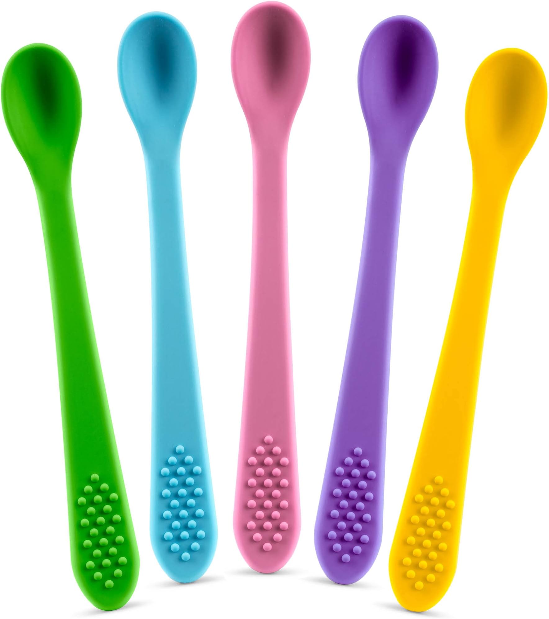Amazon.com: Nuby 6 Piece Long Handle Weaning Spoons, Assorted, One Size ...