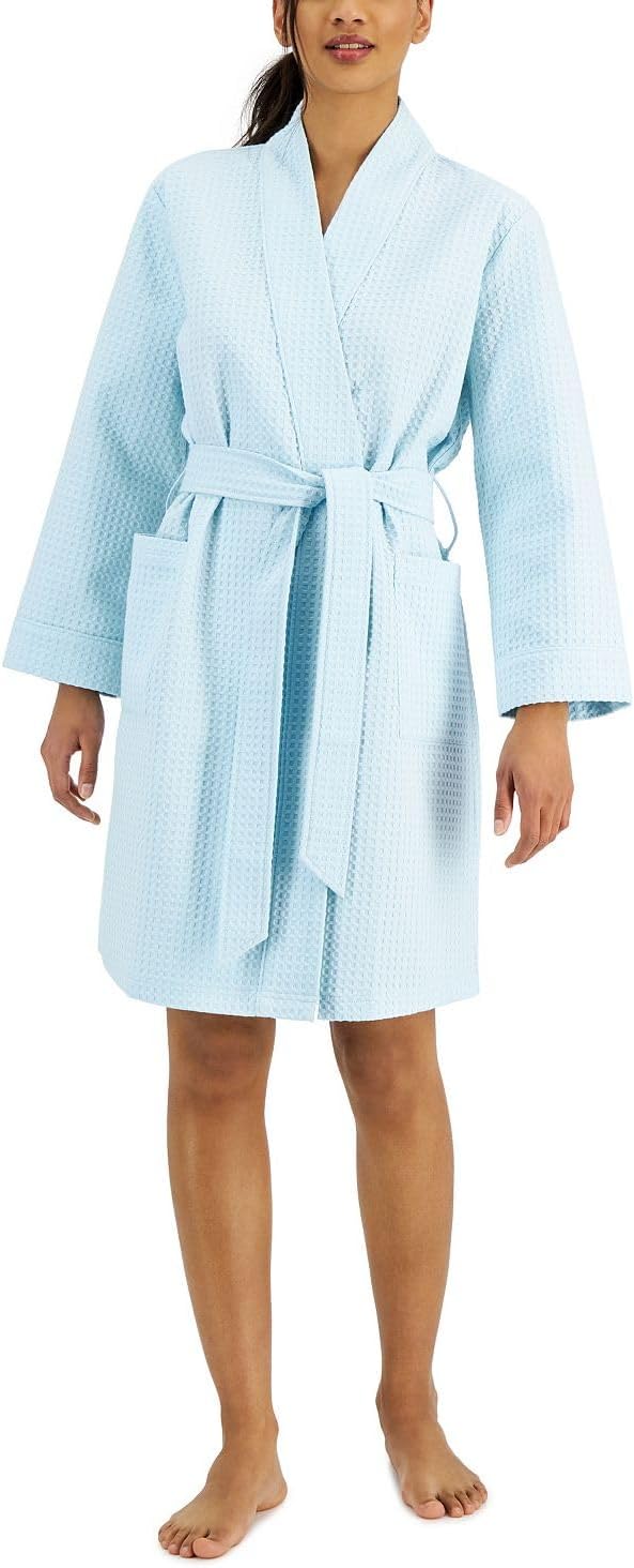 Charter Club Solid Waffle Wrap Robe (US, Alpha, X-Small, Regular ...
