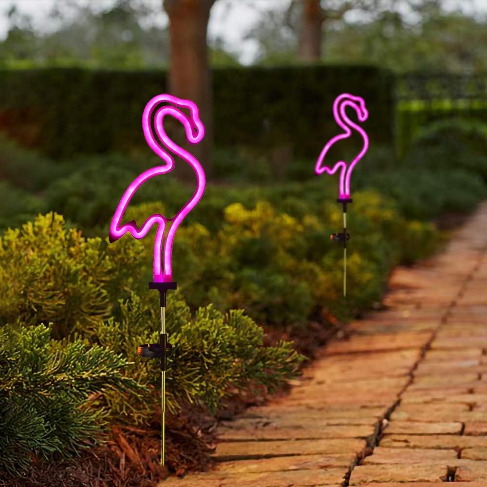 Amazon.com : Retisee 6 Pcs Flamingo Solar Stake Lights Pink Flamingo ...