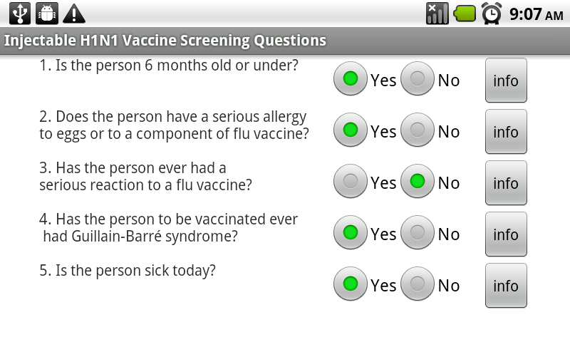 Influenza A H1N1 Screening Questions - App on Amazon Appstore