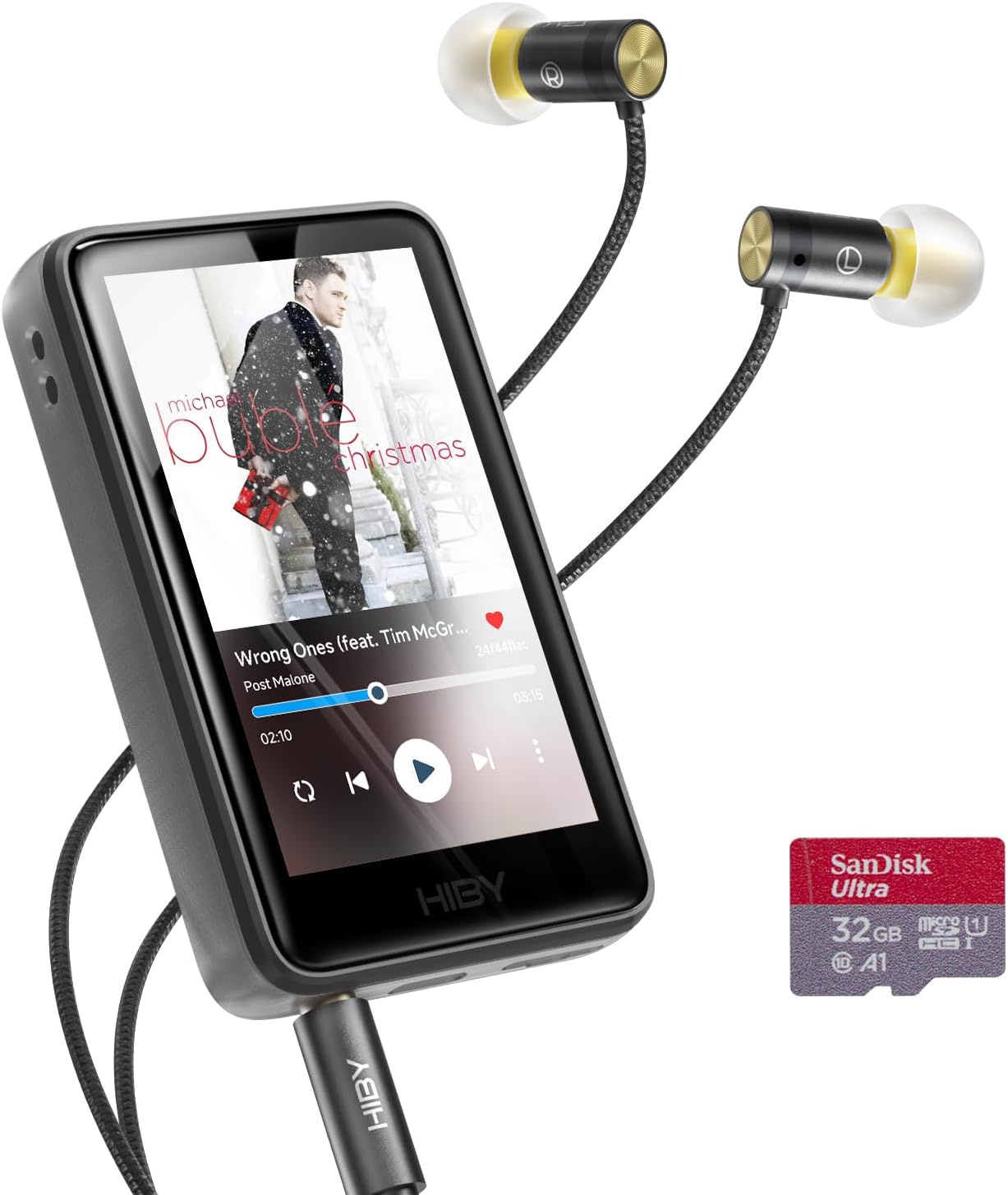 HiBy R1 HIFI MP3 Player with bluetooth 5.1 Hi-Res audio Certified DSD 256 Native Tidal Qobuz ...