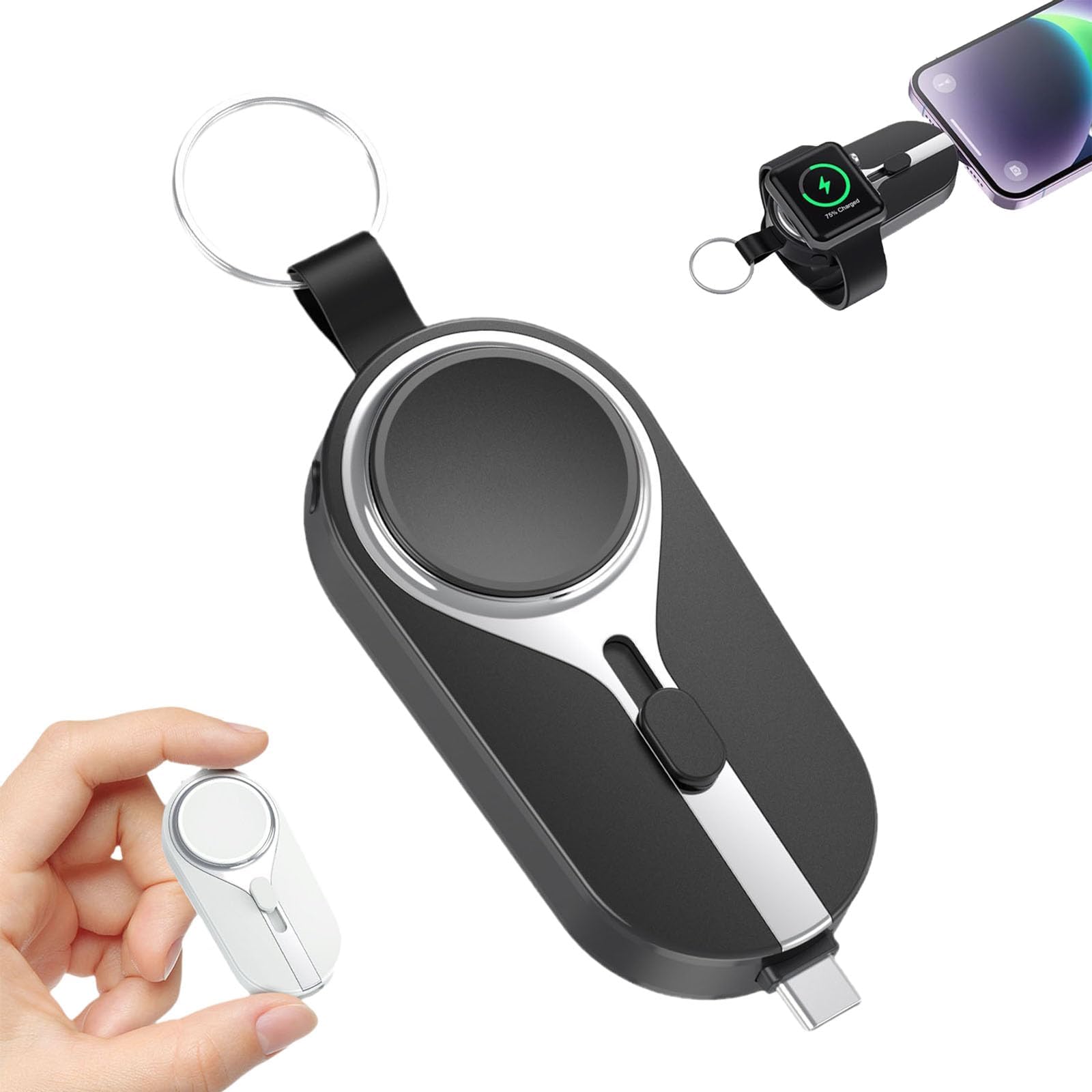 KeyPact Duo,Keypact Duo for IPhone,Keychain Rechargeable,2-in-1 ...