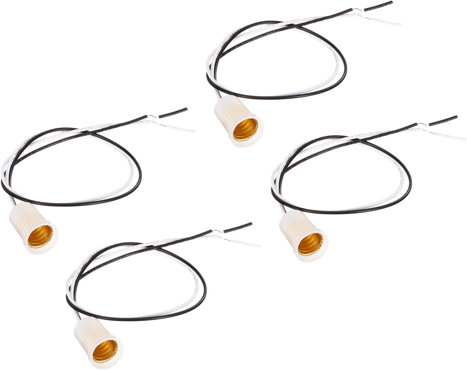 Amazon.co.jp: PATIKIL E12電球ホルダー ライトソケット 4個 ねじ込み 全ねじ LED電球ランプホルダー ペンダントライト用 ブラック: DIY・工具・ガーデン