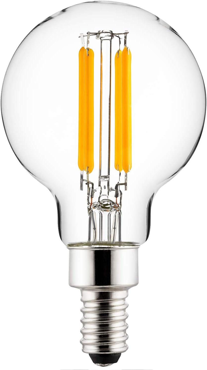 Sunlite 80789-SU LED G16.5 G16 1/2 Filament Style Globe Light Bulb, 5 ...