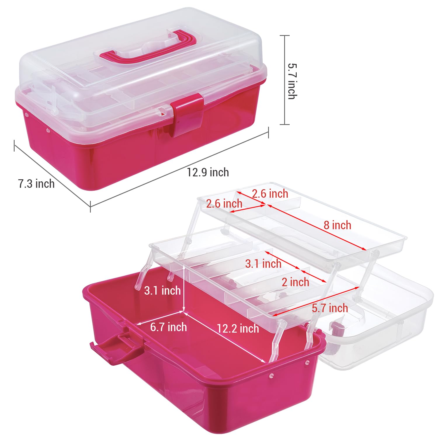 Snapklik.com : MyGift 13 Inch Transparent Plastic Dark Pink ...