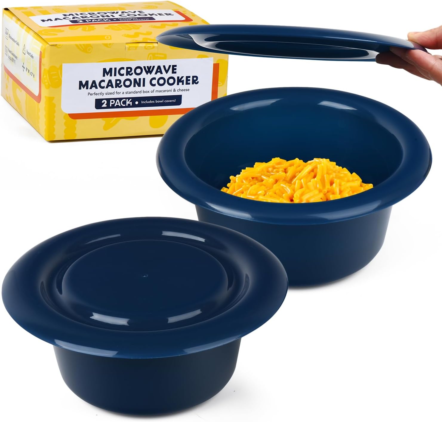 Amazon.com: IMPRESA Microwavable Pasta Bowls - Standard Box Size, Blue ...
